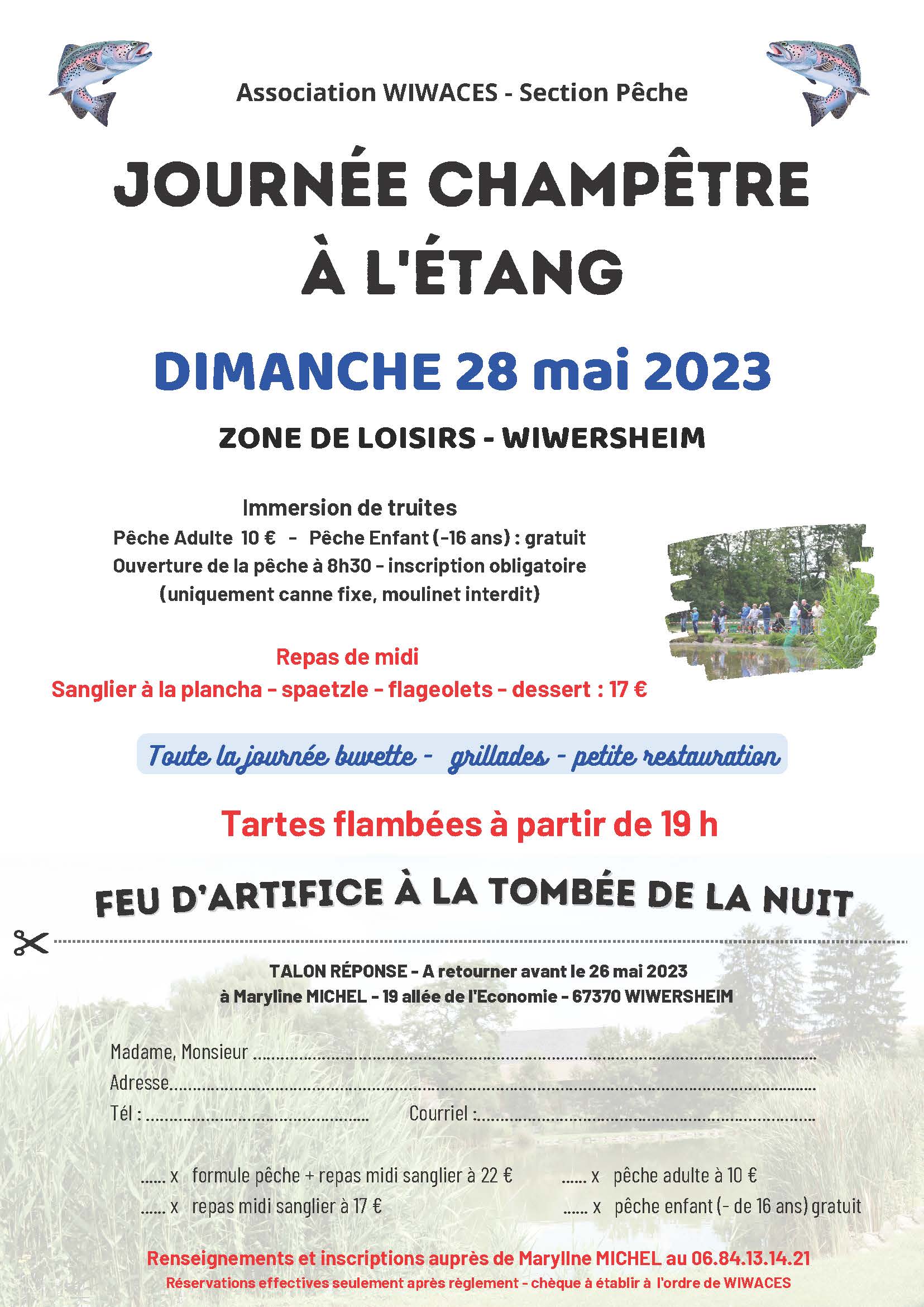 Journée champêtre à l'étang le 28 mai (Pentecôte) - WIWERSHEIM